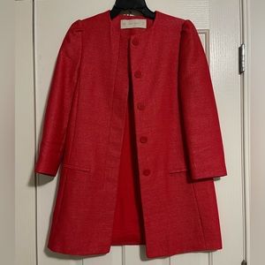 Zara | Jackets & Coats | Zara Basic Red Coat | Poshmark